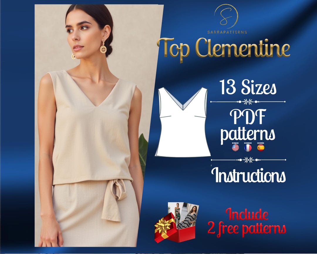 PDF Digital Sewing Pattern Clementine Top | Linen Top Pattern | Trendy ...