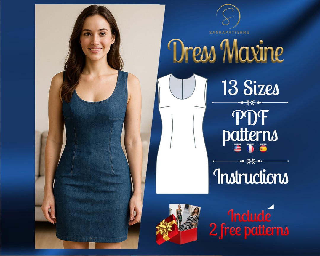PDF Digital Sewing Pattern for Maxine Dress | Pencil Dress Pattern ...