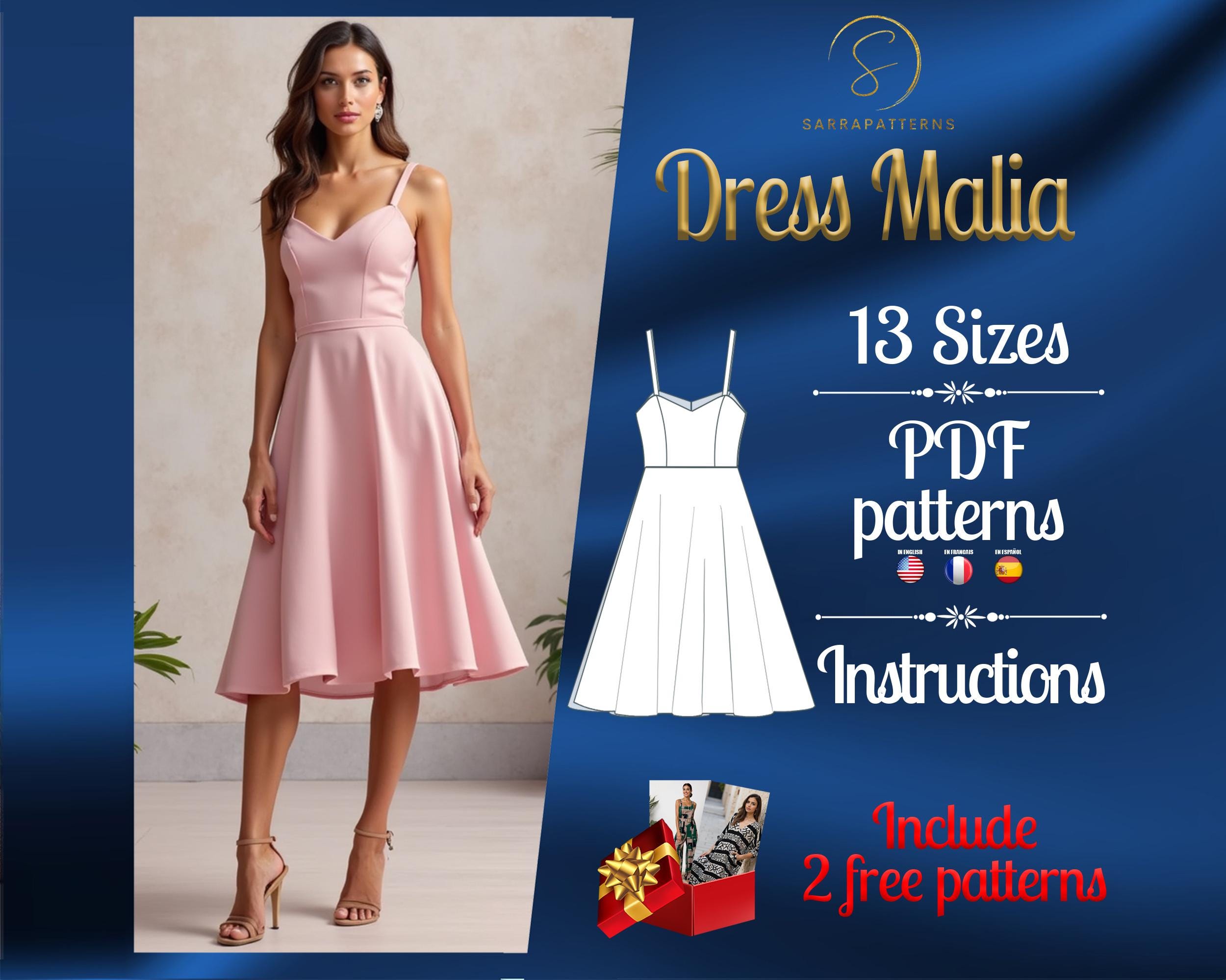 PDF Digital Sewing Pattern for Malia Dress | Circle Dress Pattern ...