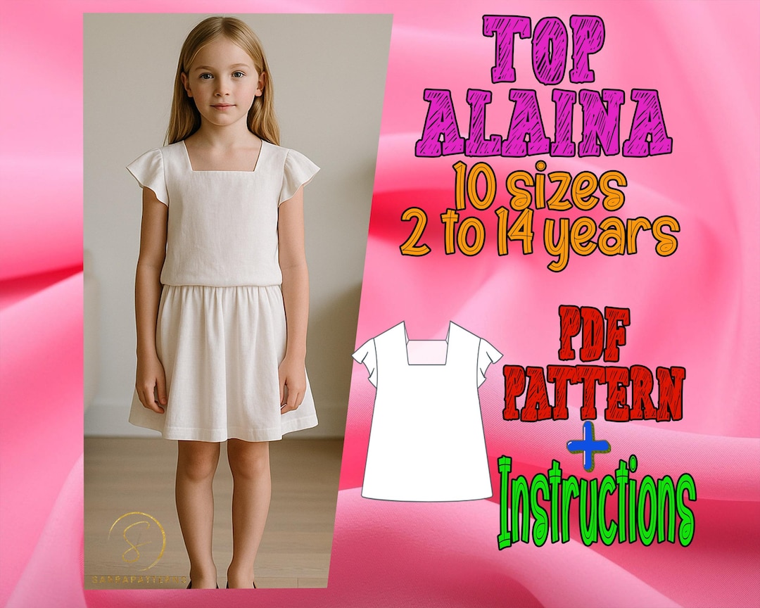 PDF Digital Sewing Pattern Alaina Top | Kid Top Pattern | Pattern for ...