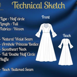 PDF Digital Sewing Pattern Grace Dress | Circle Dress Pattern | Maxi ...