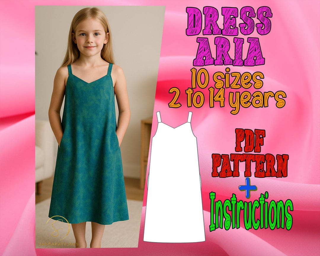 PDF Digital Sewing Pattern for Aria Dress | Kids Dress Pattern ...