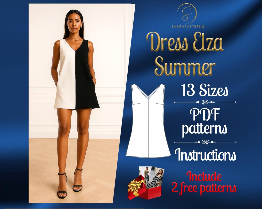 PDF Digital Sewing Pattern for Elza Summer Dress | Tent Dress Pattern ...
