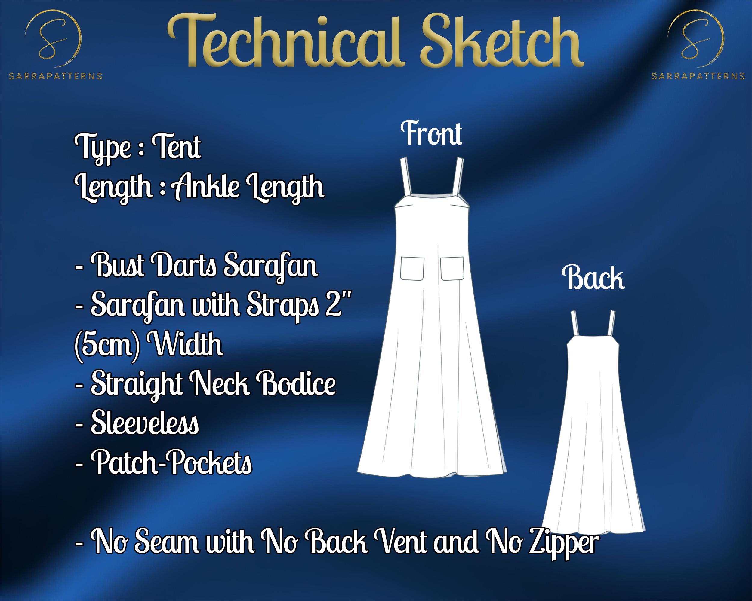 PDF Digital Sewing Pattern for Estelle Ankle Dress | Tent Dress Pattern ...