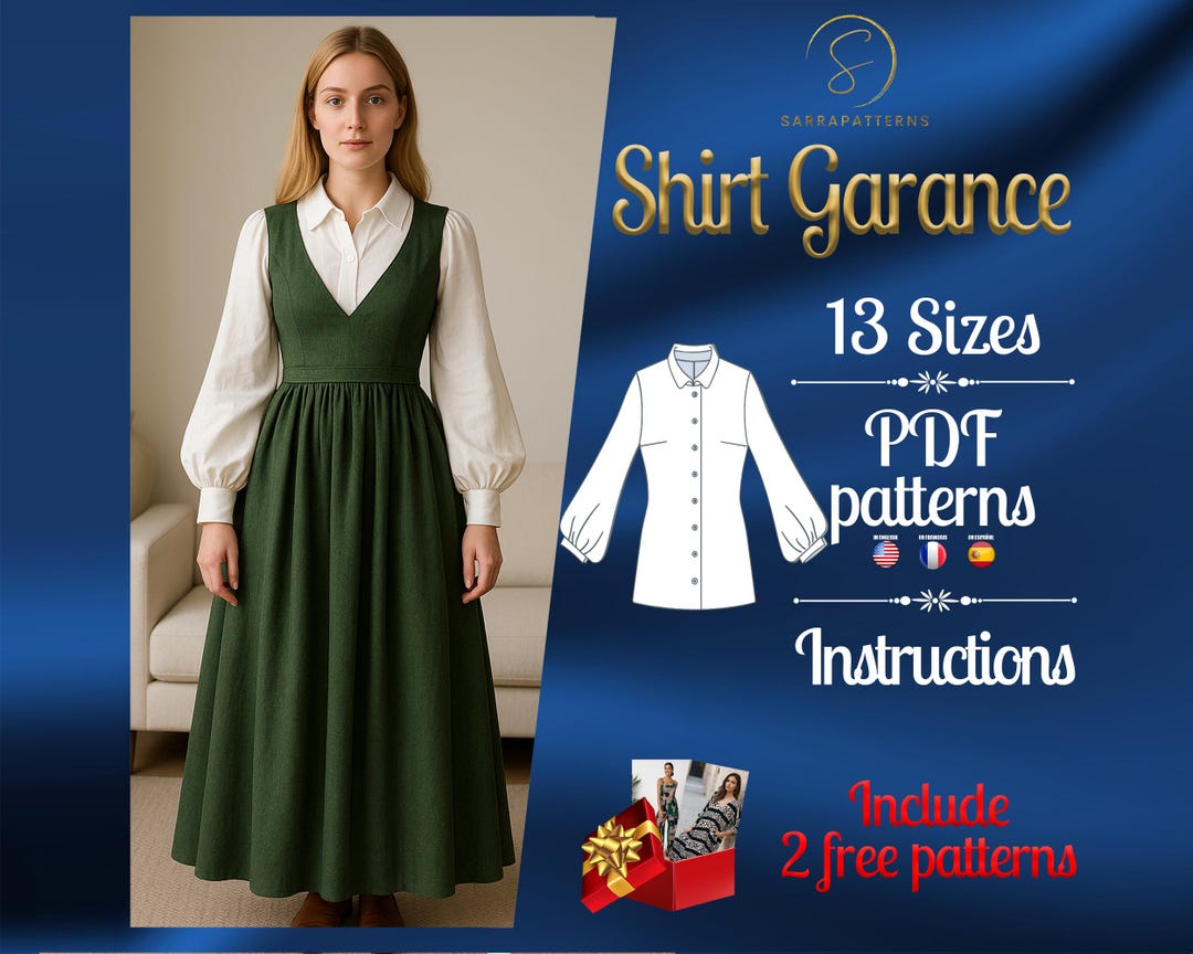 PDF Digital Sewing Pattern Garance Top | Easy Shirt Pattern | Bishop ...