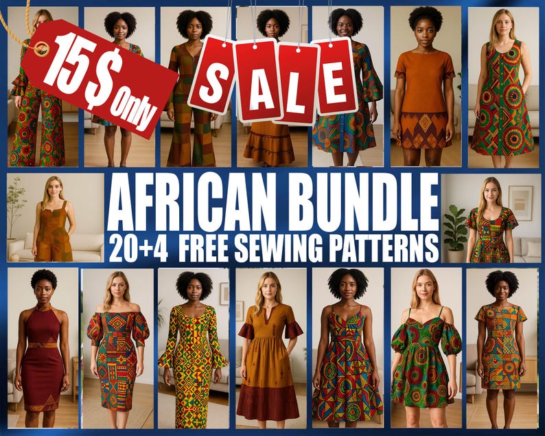 PDF Digital Sewing Pattern for Astou Dress | A-line Dress Pattern ...