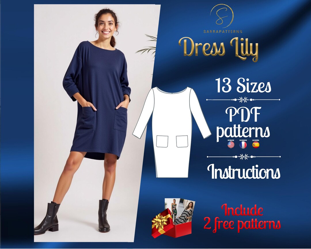 PDF Digital Sewing Pattern for the Lily Knee Dress | Cocoon Dress ...