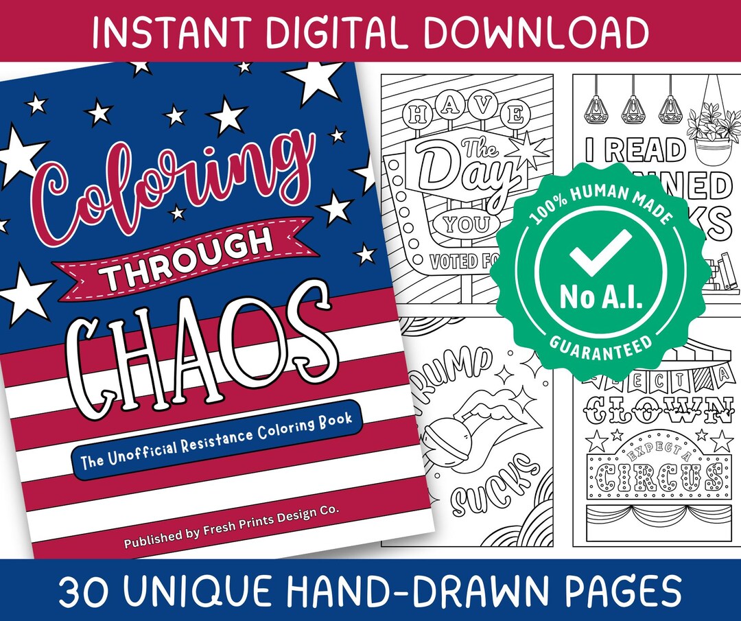Anti-trump Adult Coloring Book Pages: Coloring Through Chaos ...