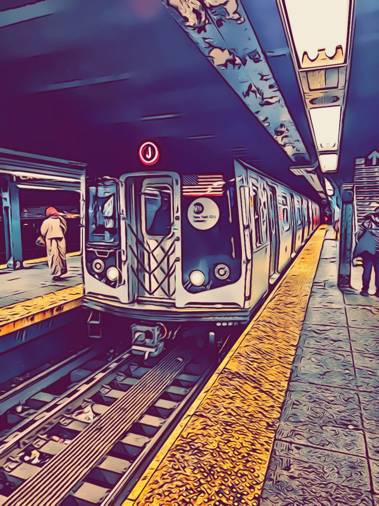 NYC Subway Digital Art Print, Mosaic Tile Wall Decor, Wall St Subway ...