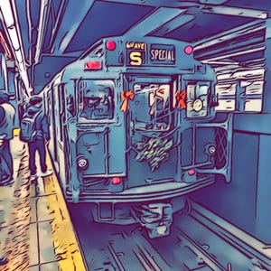 NYC Subway Digital Art Print, Mosaic Tile Wall Decor, Wall St Subway ...