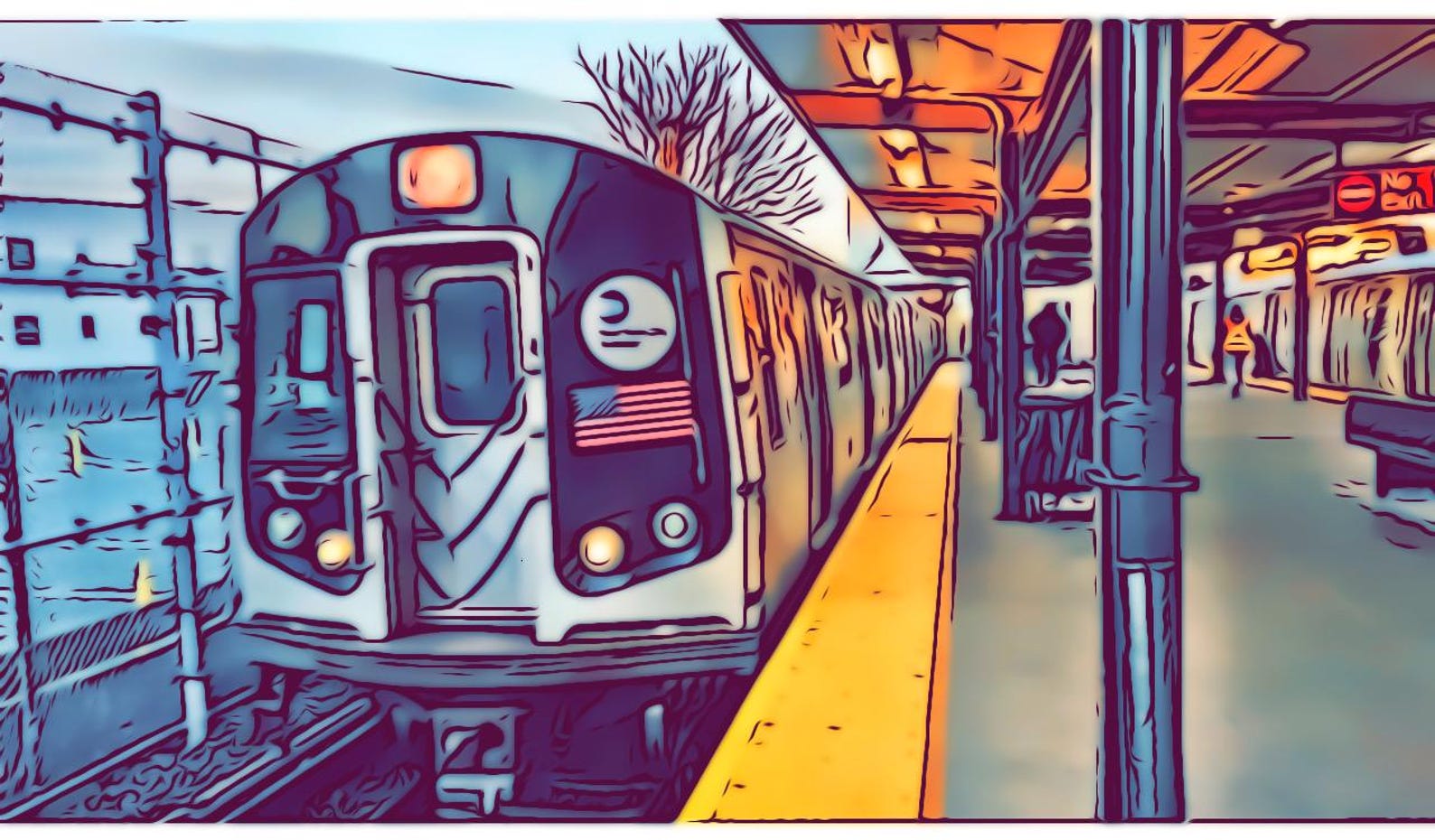 NYC Subway Digital Art Print, Mosaic Tile Wall Decor, Wall St Subway ...