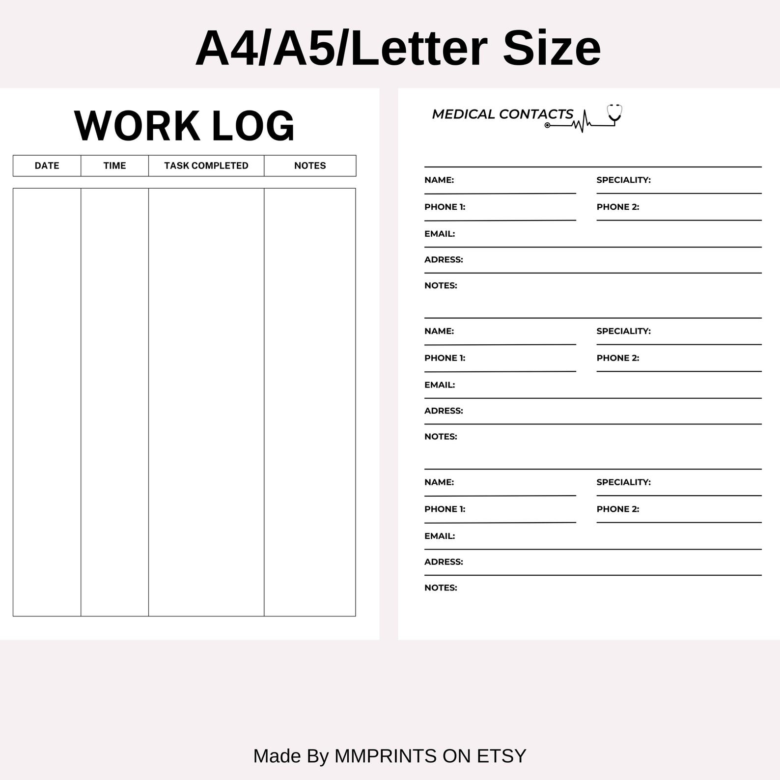 Doctor Tracker Printable Template, Doctor Appointment Log, Medical ...