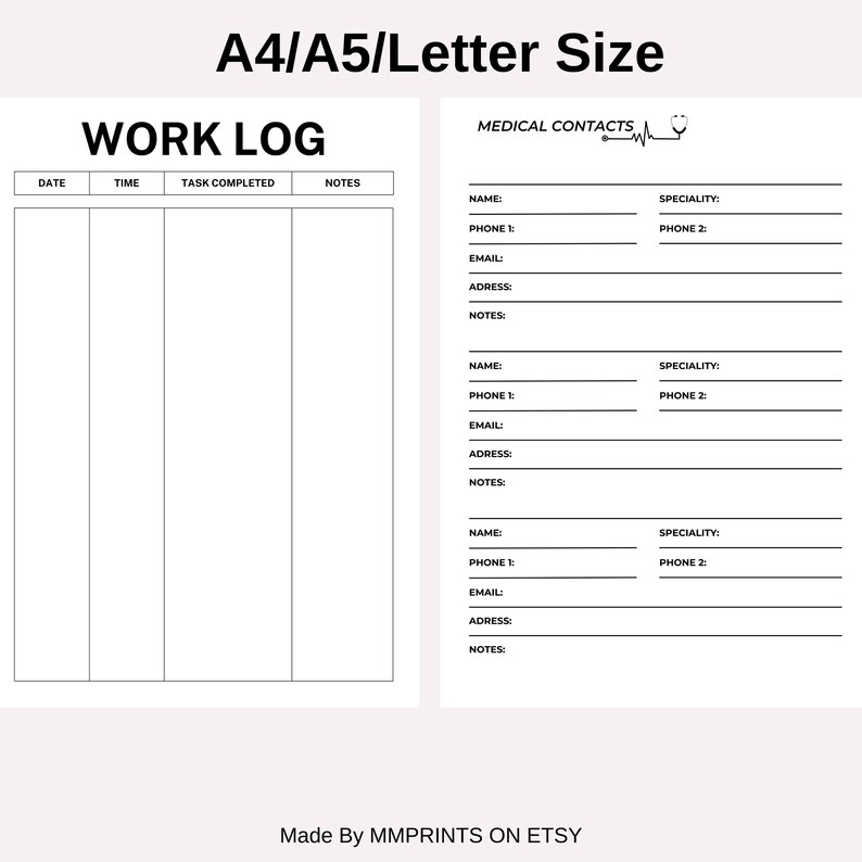 Doctor Tracker Printable Template, Doctor Appointment Log, Medical ...
