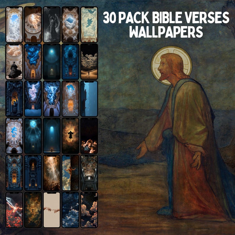 Bible Verse Wallpaper Background, 30 Pack, Christian Lockscreen Phone ...