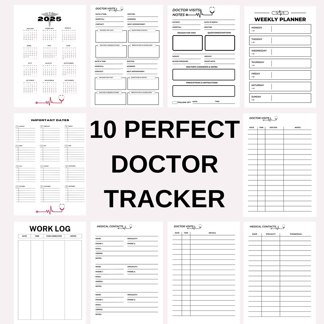 Doctor Tracker Printable Template, Doctor Appointment Log, Medical ...