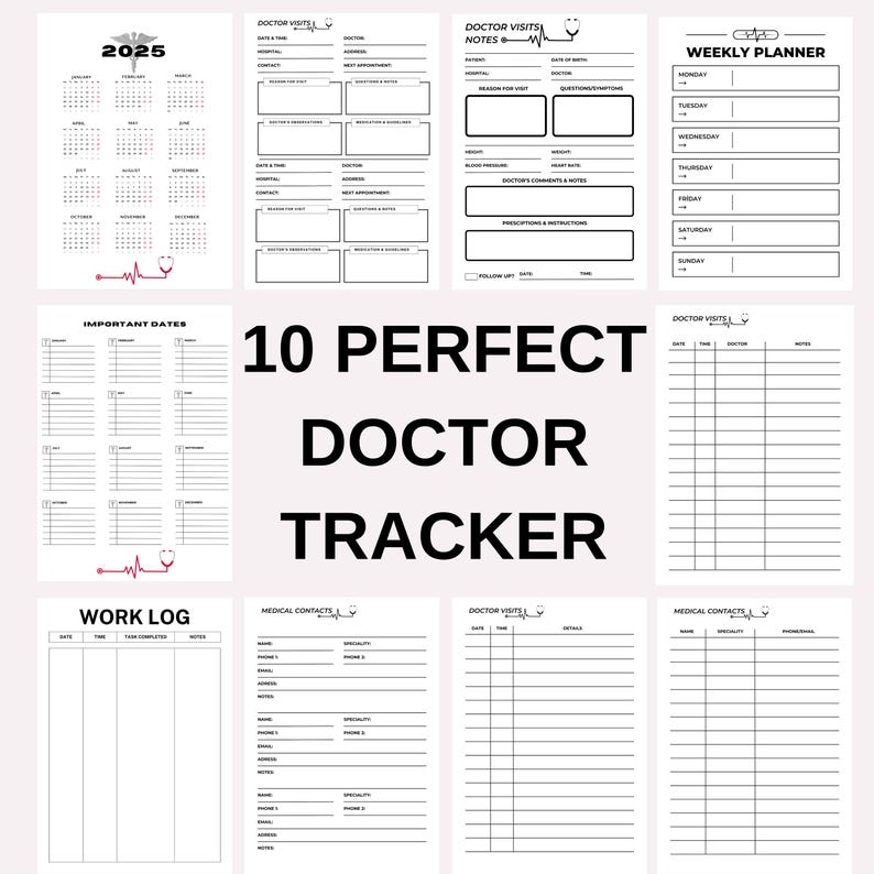 Doctor Tracker Printable Template, Doctor Appointment Log, Medical ...