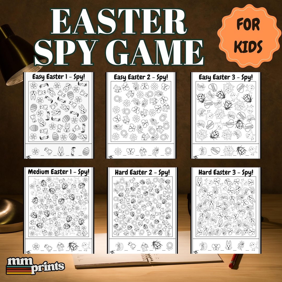 Easter I Spy Game, 9 Printable Games, Look and Find, Counting Game ...