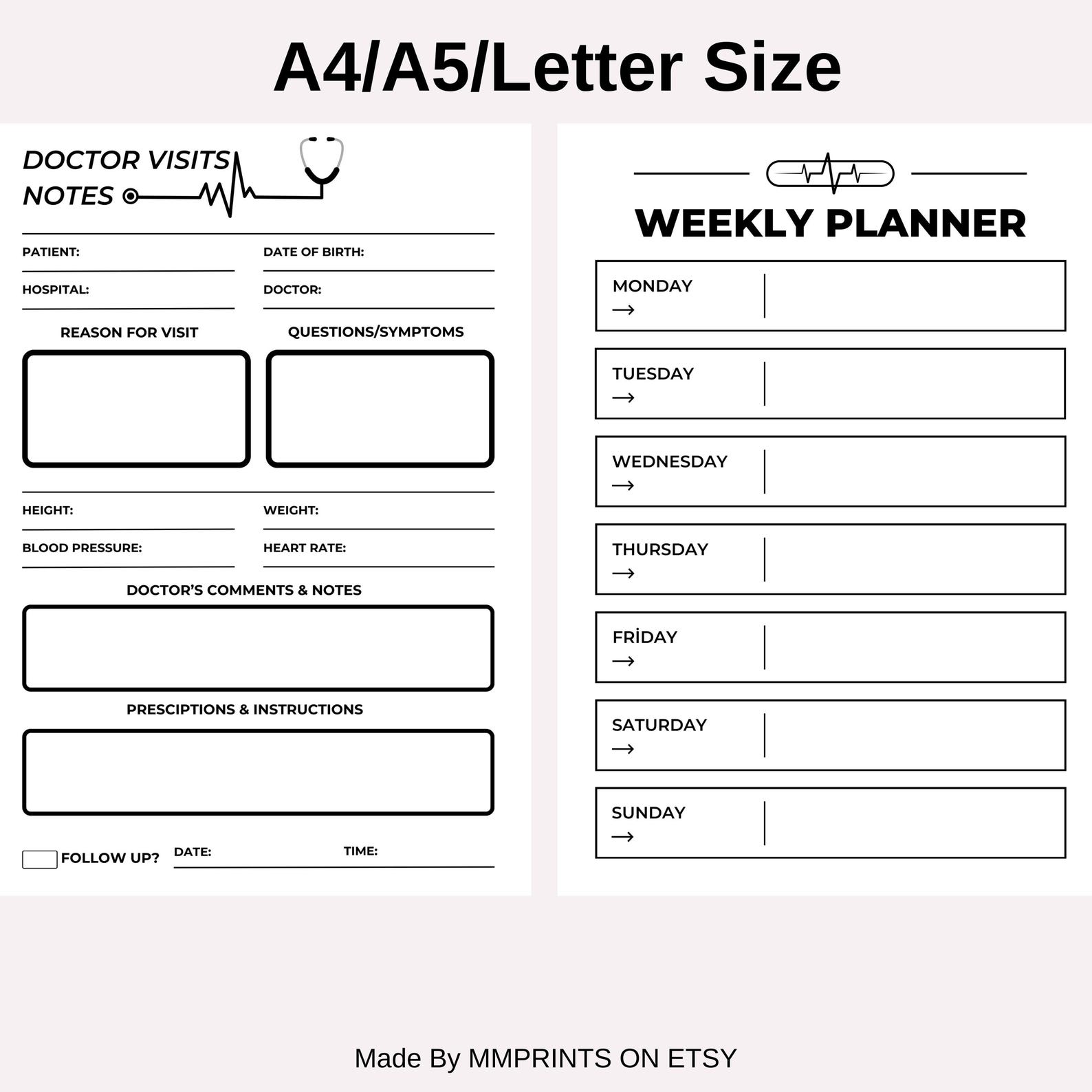 Doctor Tracker Printable Template, Doctor Appointment Log, Medical ...