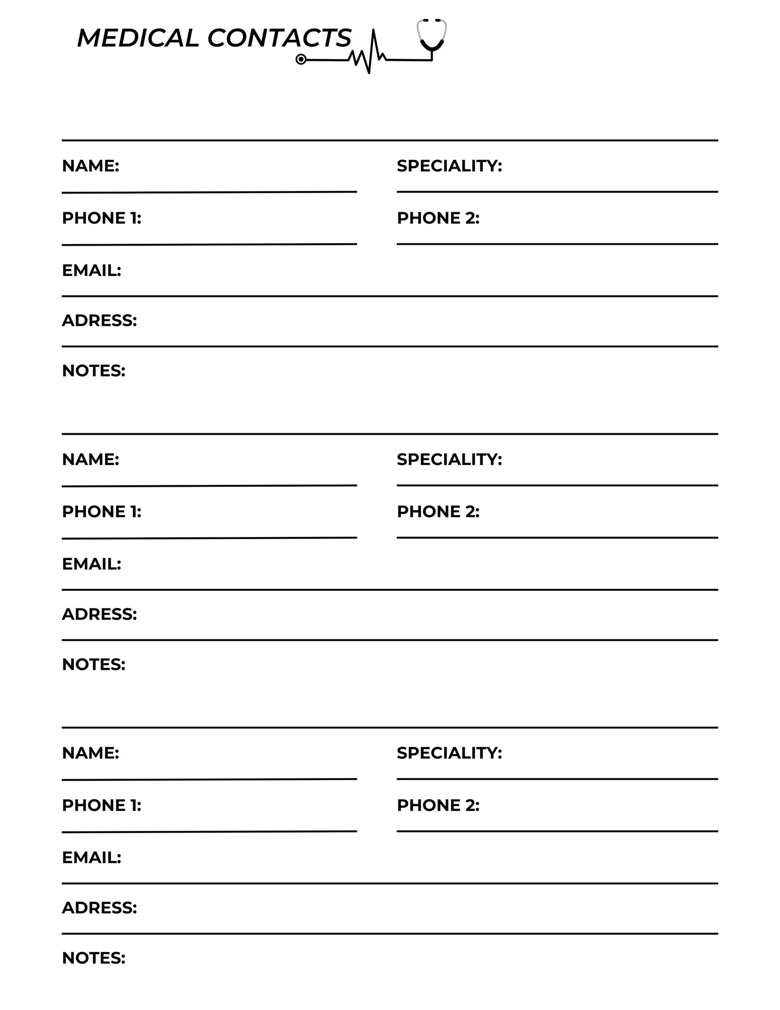 Doctor Tracker Printable Template, Doctor Appointment Log, Medical ...