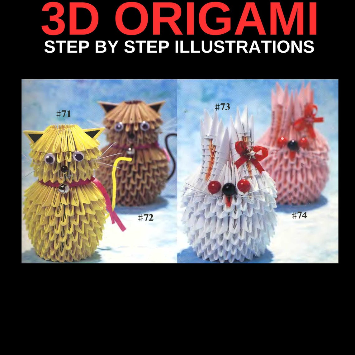 79 Different 3D Origami Patterns Bundle, Paper Folding Templates, DIY ...