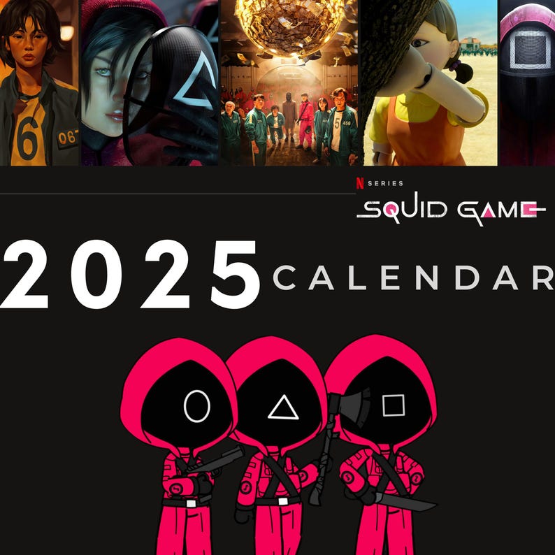 Squid Game Calendar 2025, Netflix Series Theme, Unique Gift for Fans ...