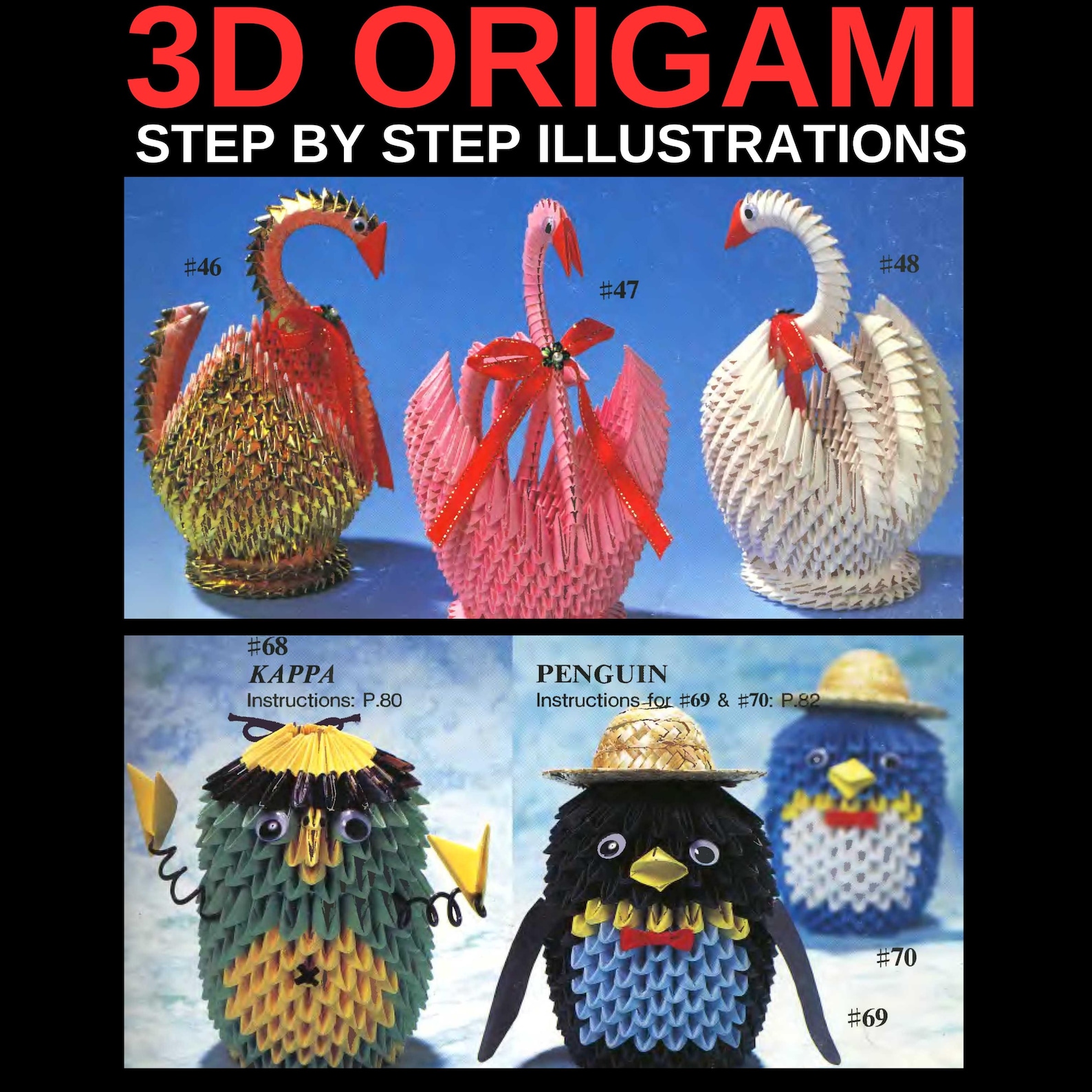 79 Different 3D Origami Patterns Bundle, Paper Folding Templates, DIY ...