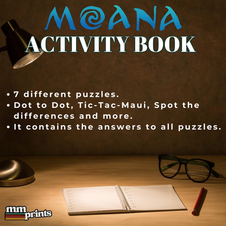 Moana Activity Book: Kids Printable Puzzles (digital) - Etsy