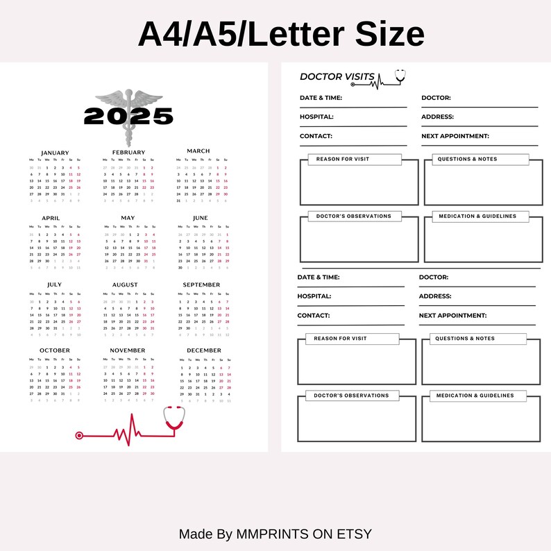 Doctor Tracker Printable Template, Doctor Appointment Log, Medical ...