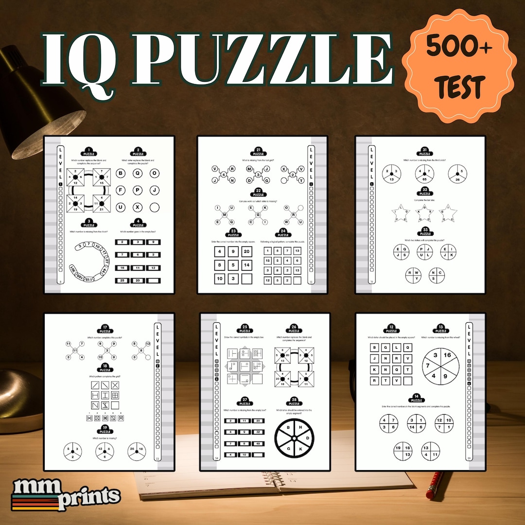IQ Puzzle Test: 500+ Brain Teasers for Adults (digital Download) - Etsy
