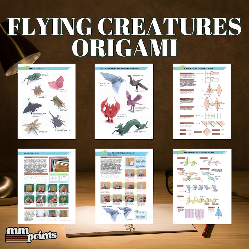 Real Flying Creatures Origami Guide | Digital Printable PDF | Fun Paper ...