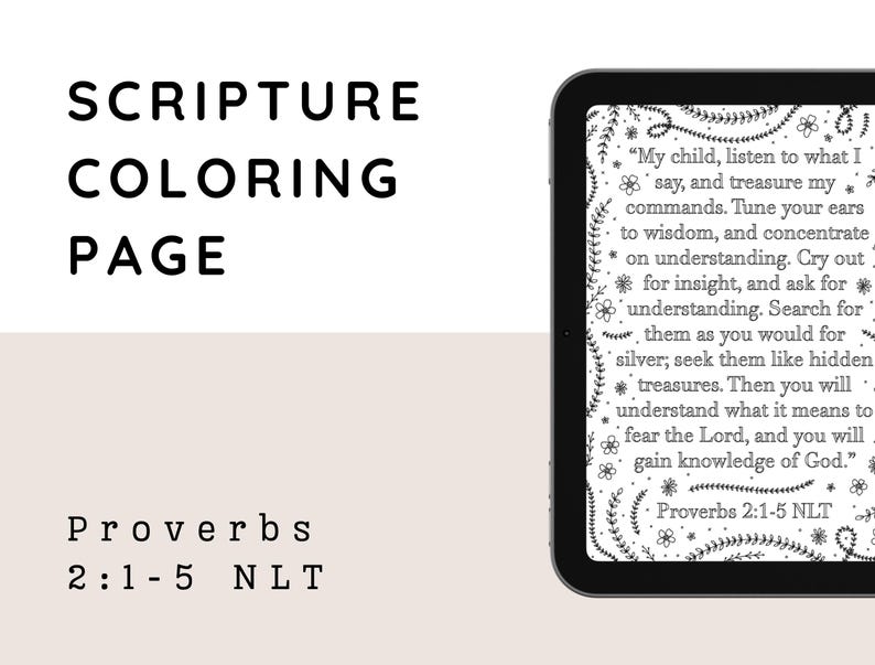 Bible Verse Coloring Page | Scripture Memorization Printable | Digital ...