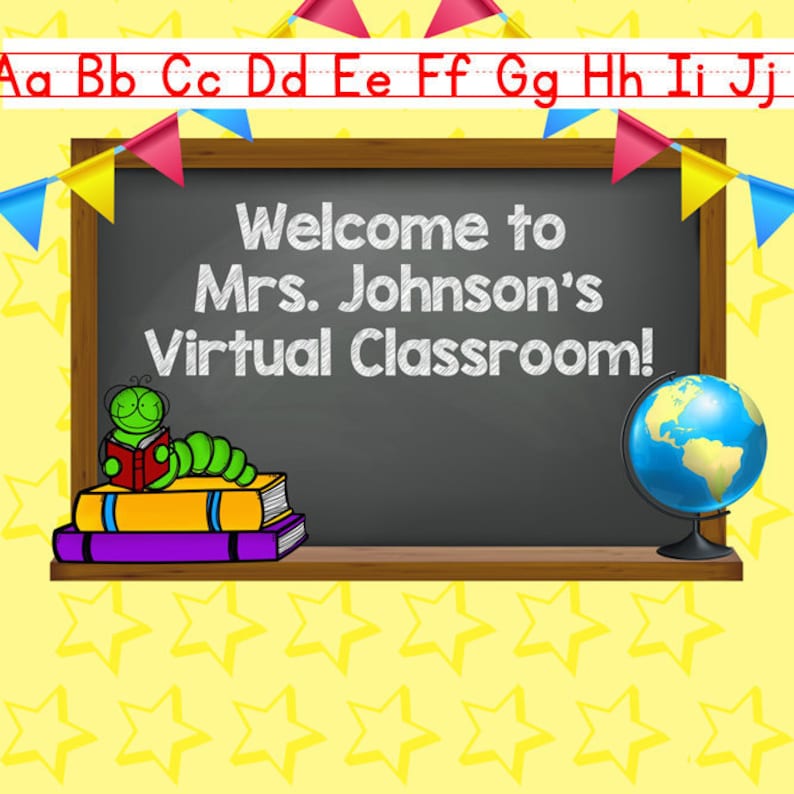 Online Teaching Background Classroom Backdrop Virtual | Etsy