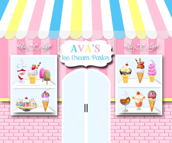 Ice Cream Backdrop Ice Cream Banner Party Backdrop FREE | Etsy