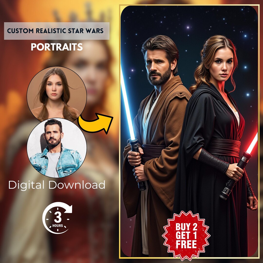 Custom Realistic Star Wars Portrait, Personalized Portraits, Custom ...