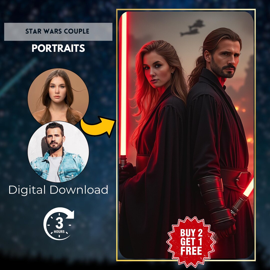 Custom Realistic Star Wars Portrait, Personalized Portraits, Custom ...