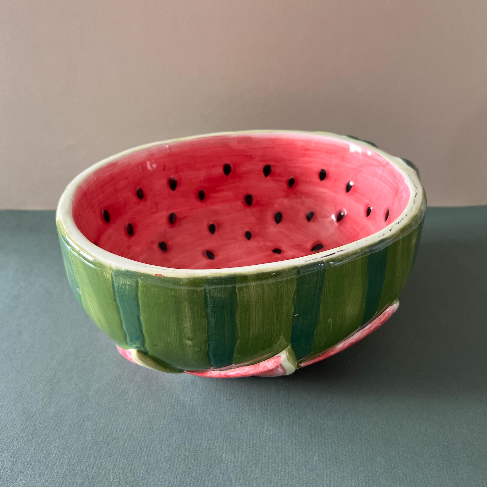 Vintage Slip-cast Ceramic Novelty Watermelon Fruit Serving Bowl - Etsy