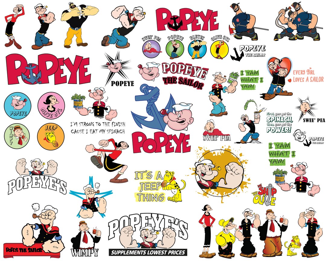 Popeye SVG and PNG Files - Etsy