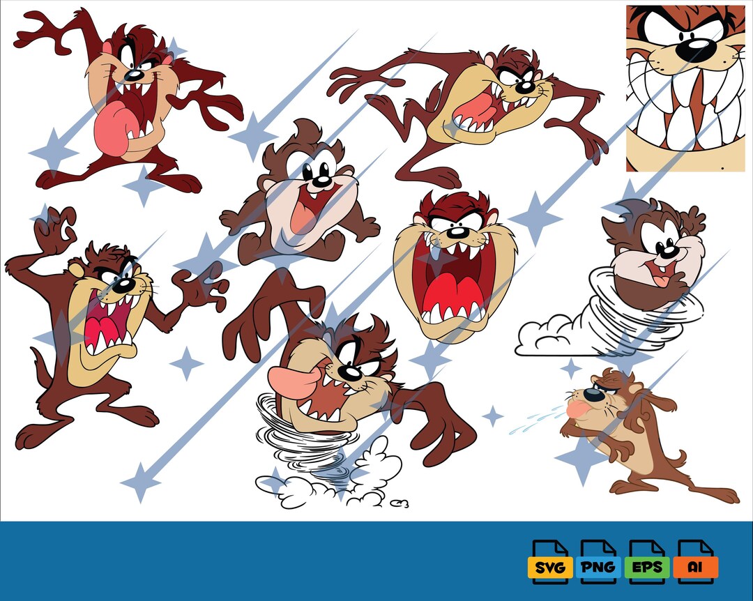 TAZ SVG and PNG Files - Etsy