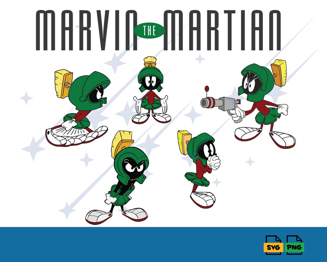Marvin the Martian SVG and PNG Files - Etsy