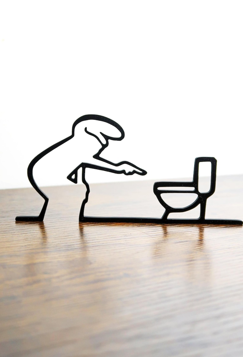 La Linea Figurine – Restroom Sign – Character Pointing to the Toilet ...