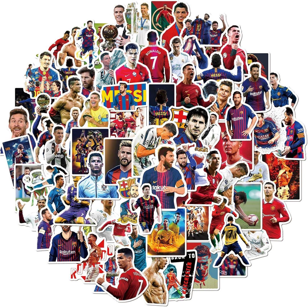 100 Pieces Set Football Superstar C.ronaldo Messi Stickers Pack, Kids ...