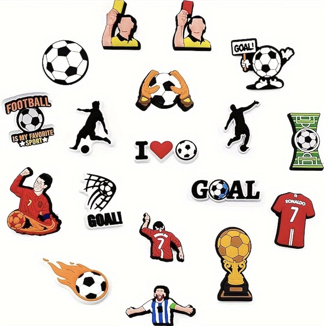 18pcs Set Football Star Cartoon Charms for Kids, Perfect Charm Gifts ...