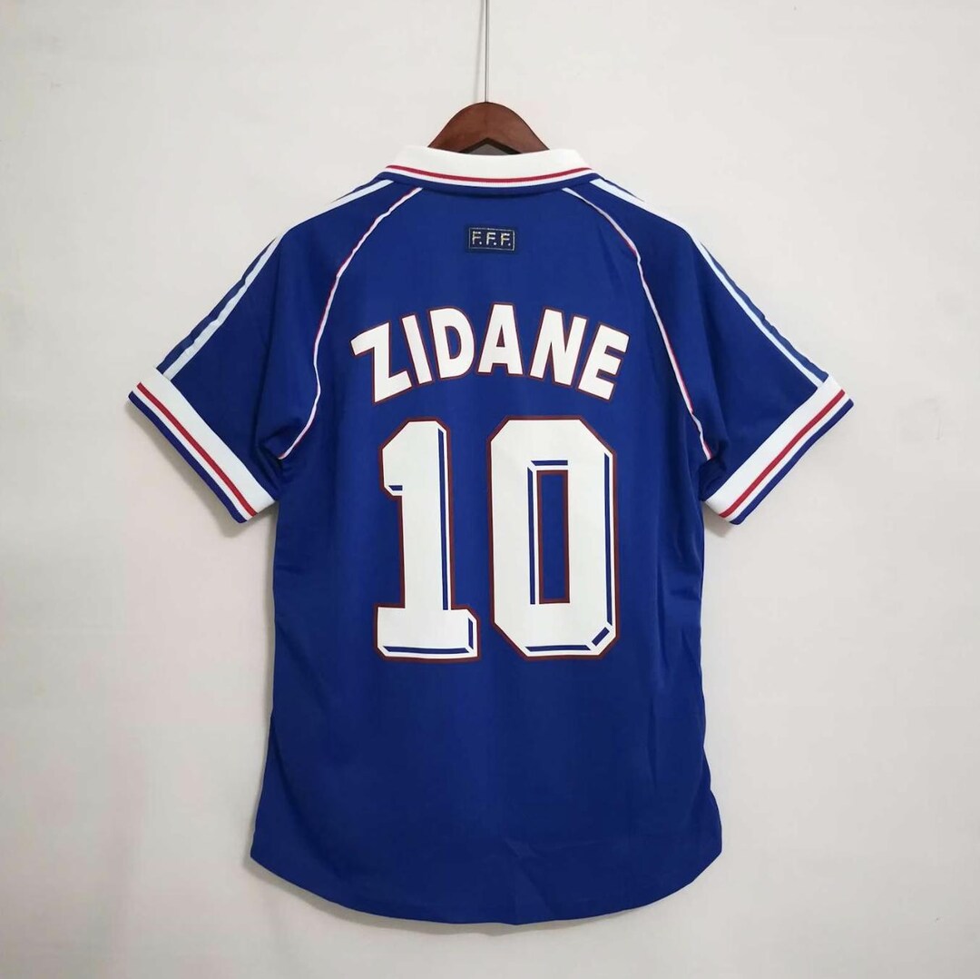 France 1998 Home Jersey Zinedine Zidane Retro Classic World Cup ...