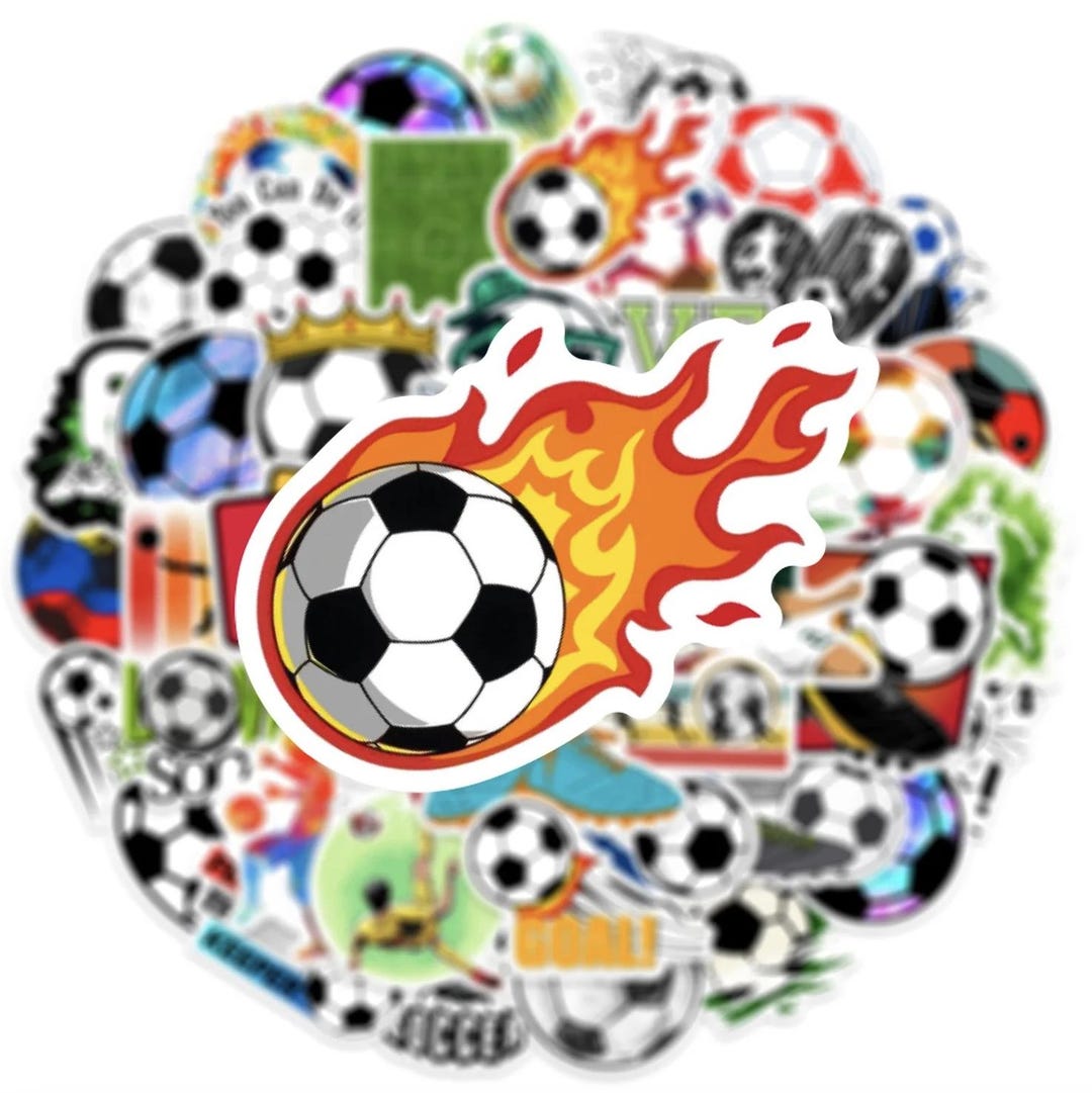 Real Football Stickers 50pcs Soccer Ball Black White Stickers Laptop ...