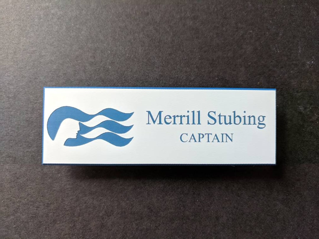 The Love Boat Merrill Stubing Captain Name Badge Tag Cosplay Halloween ...