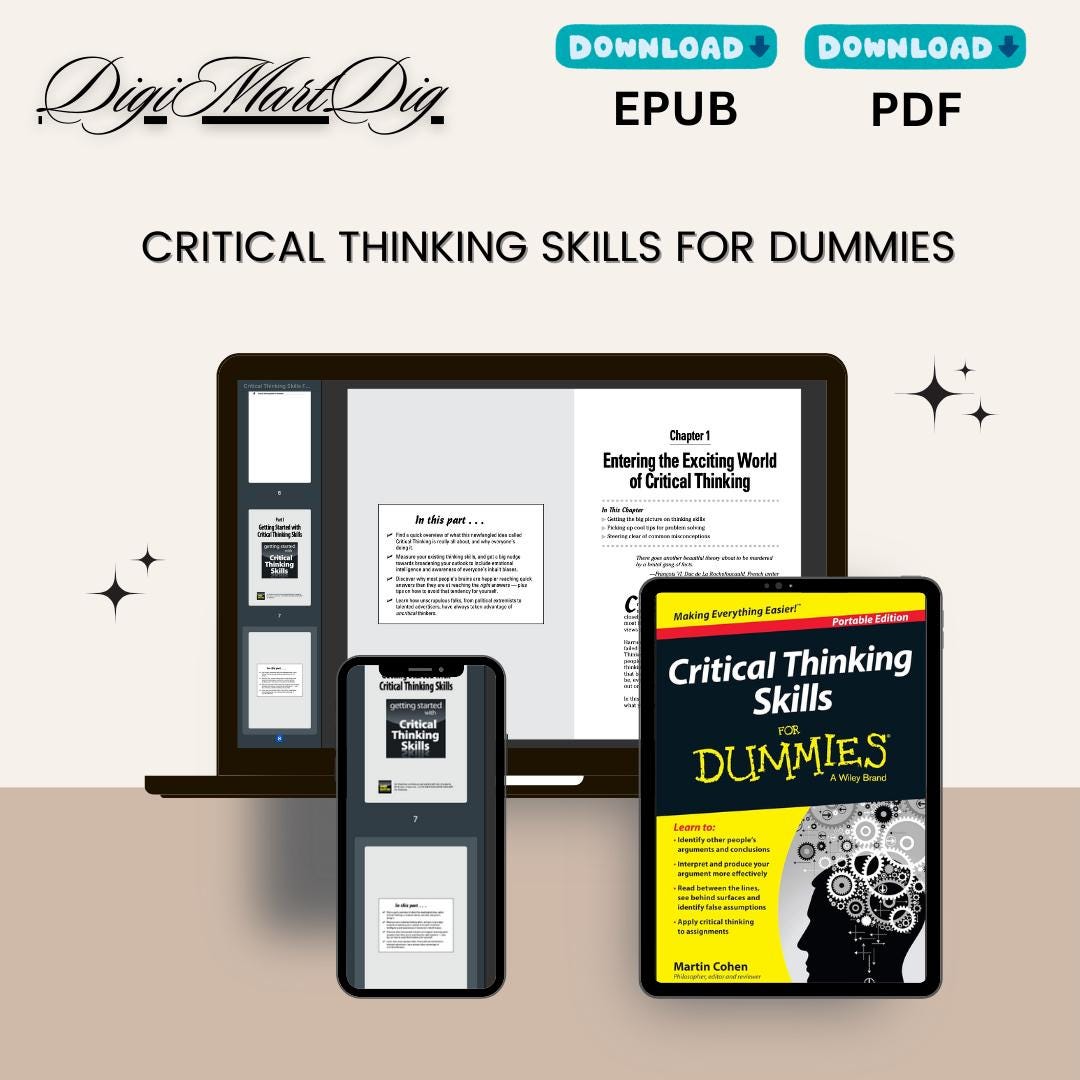 Critical Thinking Skills for Dummies - Etsy