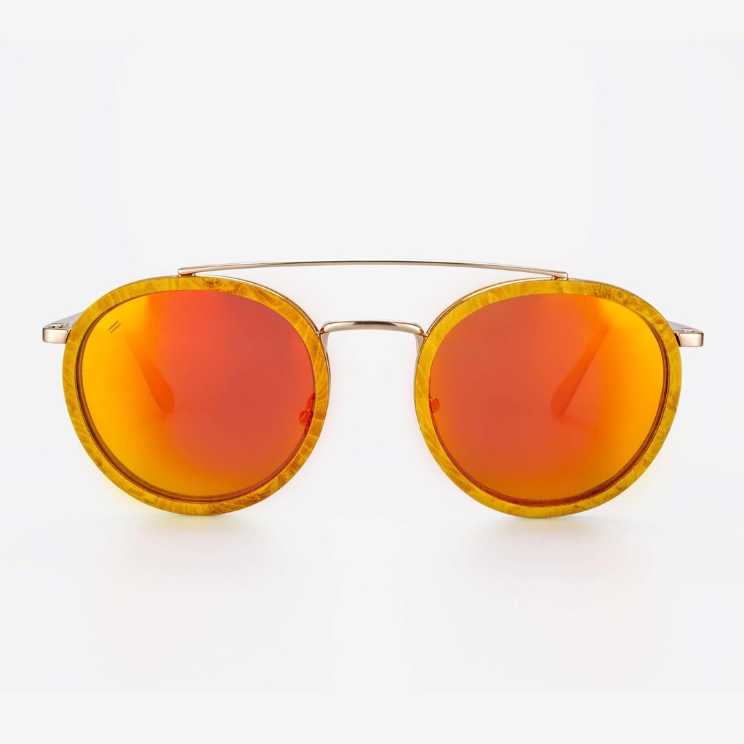 Tommy Owens PONCE Round Wood & Metal Sunglasses - Etsy