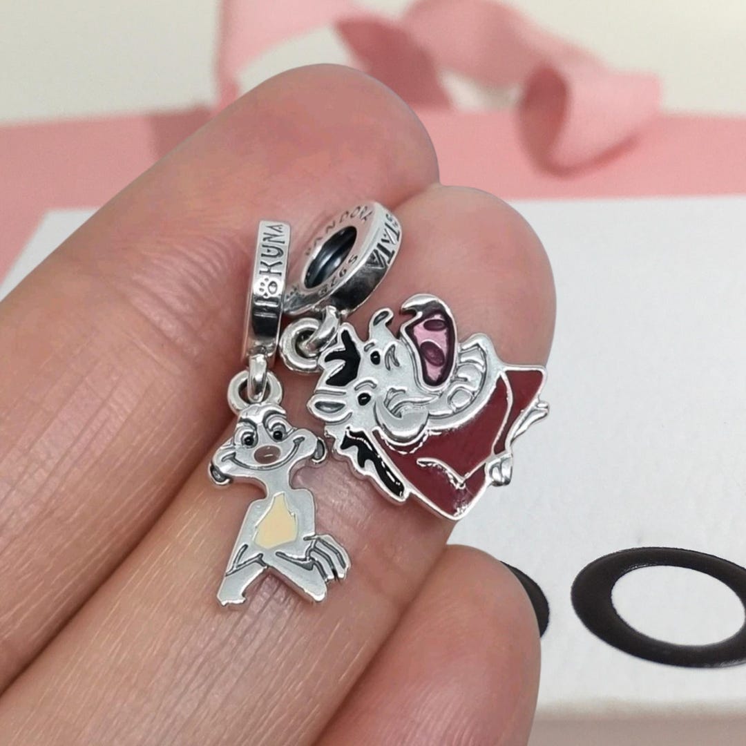 The Lion King Timon & Pumbaa Splittable Dangle Charm, 925 Sterling ...