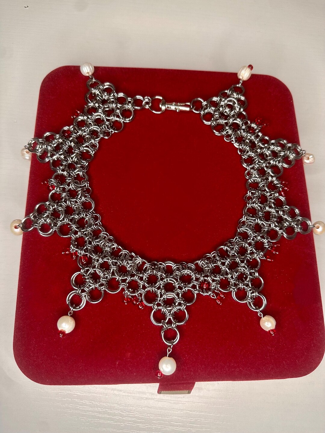 Pearled Jester Collar — Japanese-style Stainless Steel Chainmaille ...