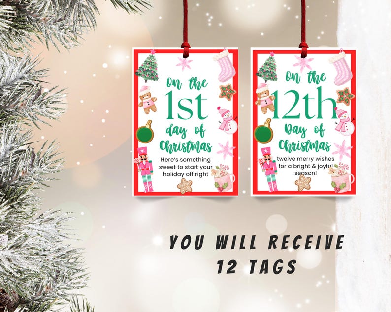 12 Days of Christmas Gift Tags, (digital Download) - Etsy